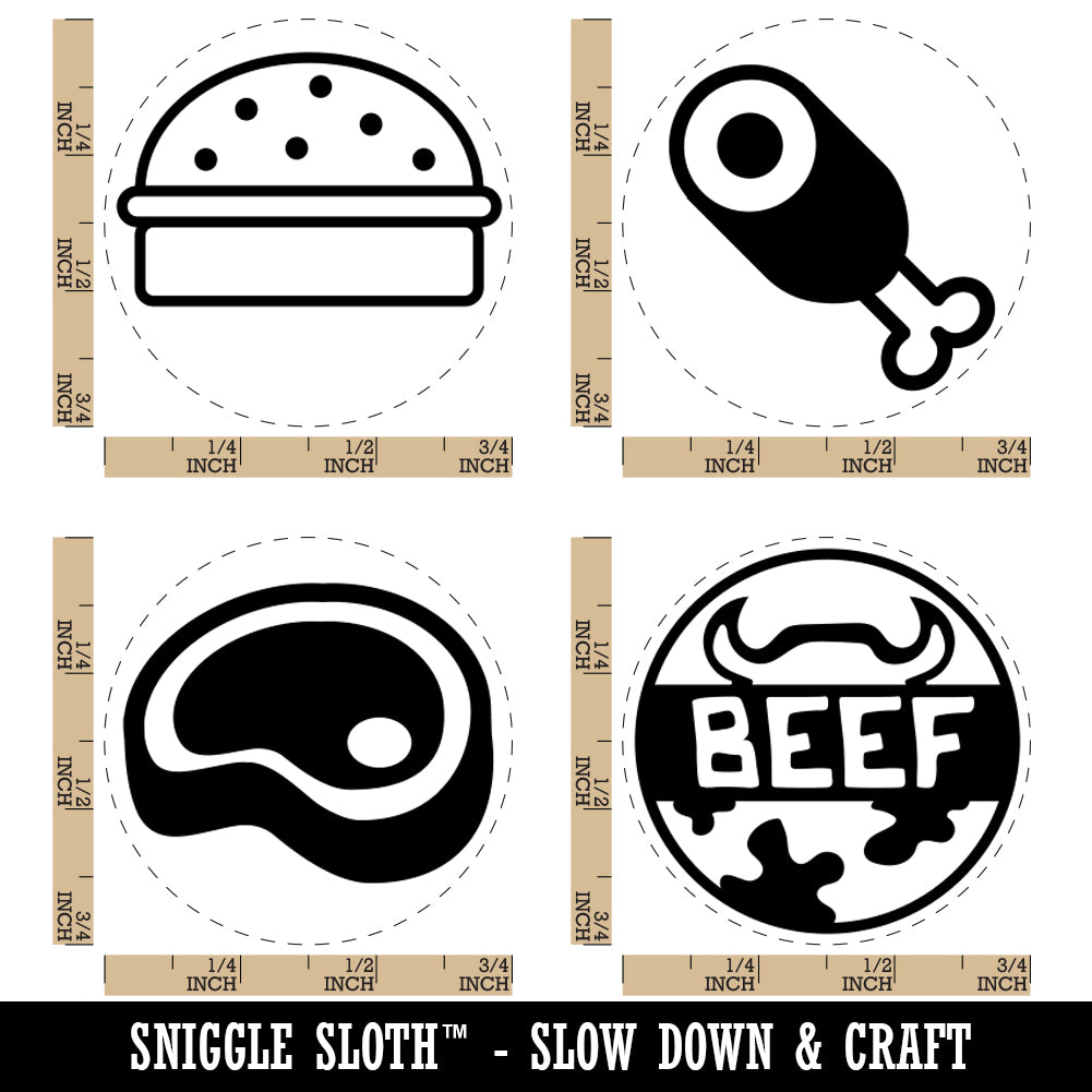 Meat Lovers Beef Steak Burger Food Rubber Stamp Set for Stamping ...