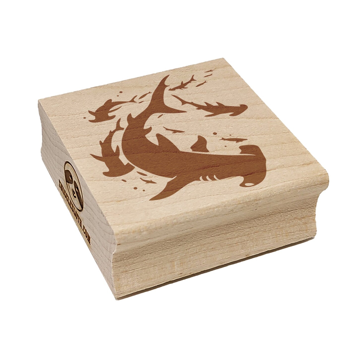 School of Hammerhead Sharks Square Rubber Stamp for Stamping Crafting ...
