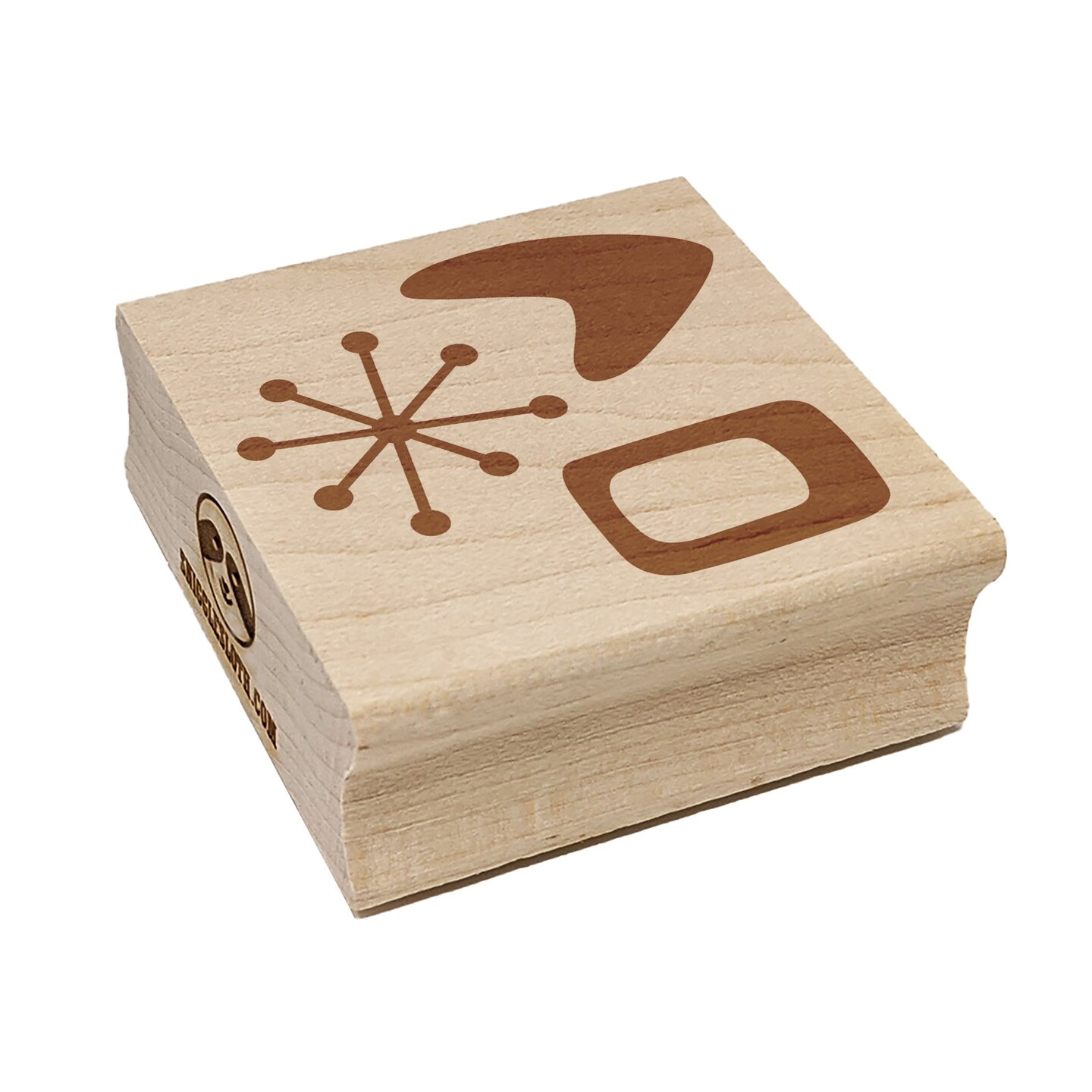 Retro Mid Century Modern Shapes Square Rubber Stamp for Stamping ...
