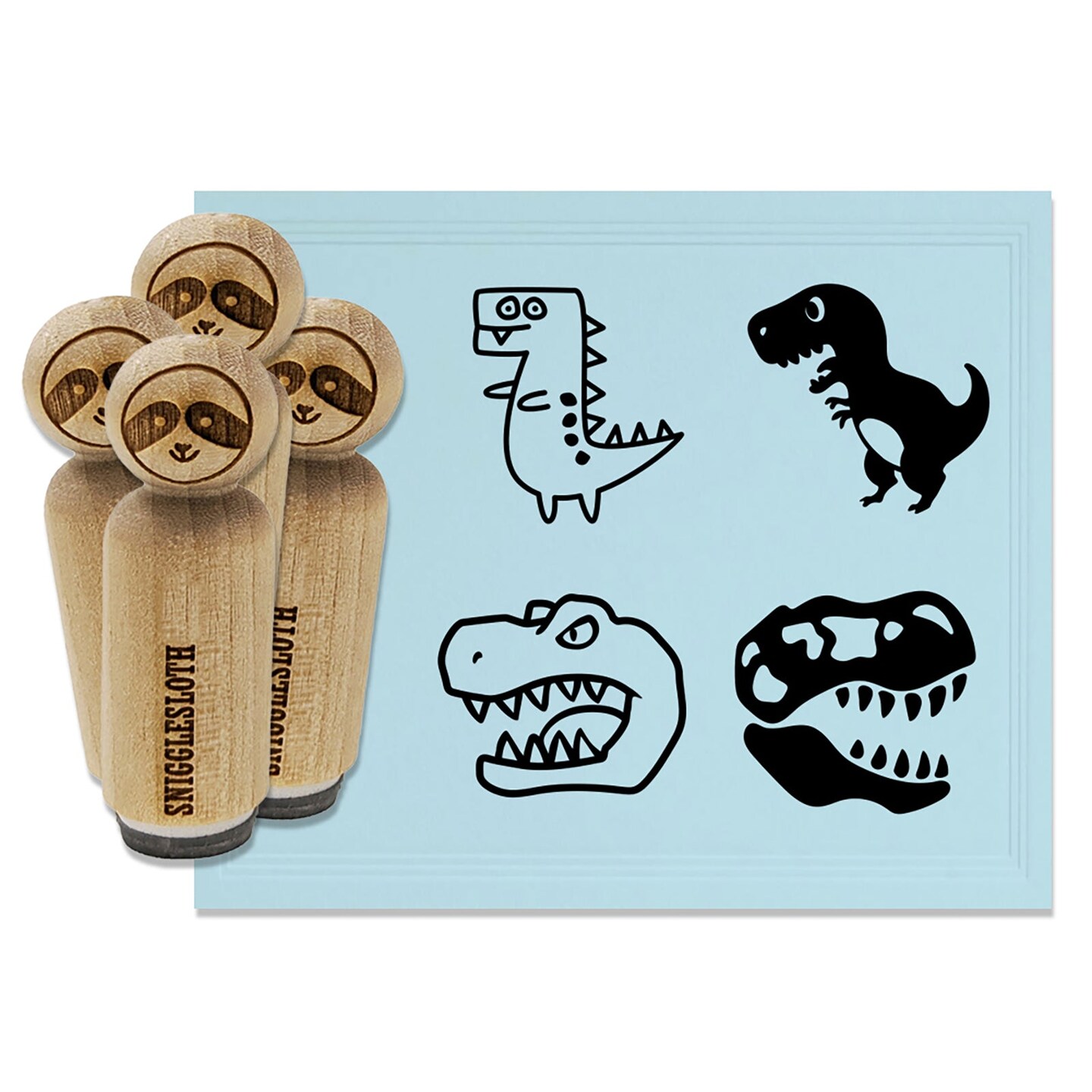Tyrannosaurus Rex T-Rex Head Skull Fun Rubber Stamp Set for Stamping ...
