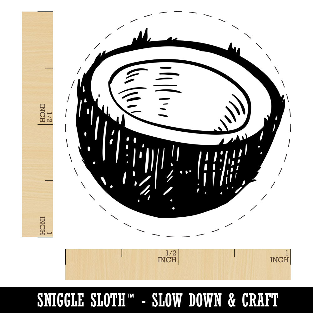 Cut Open Coconut Rubber Stamp for Stamping Crafting Planners | Michaels