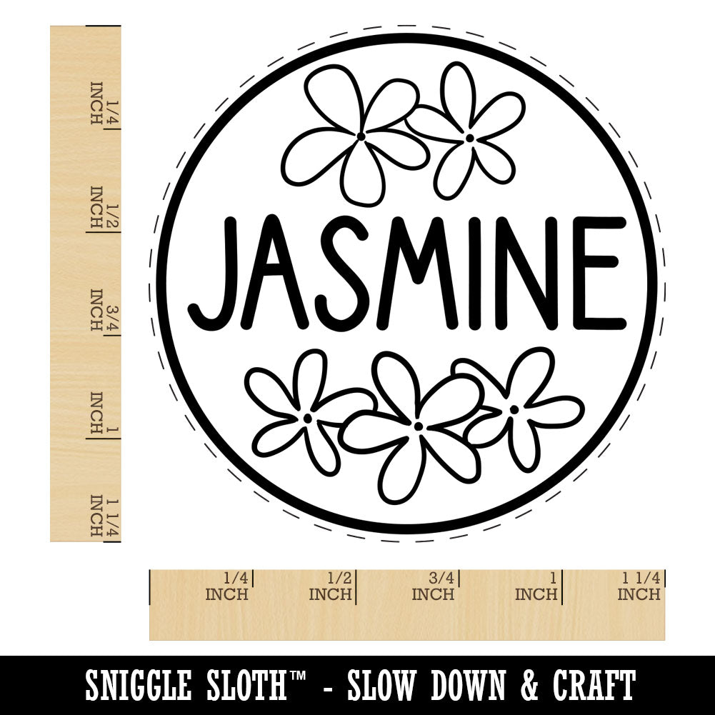 Jasmine Text with Image Flavor Scent Rubber Stamp for Stamping Crafting ...