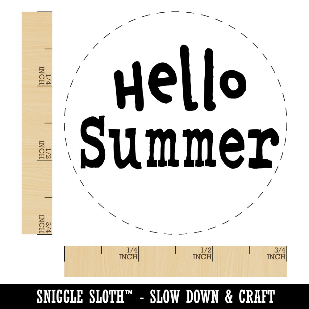 Hello Summer Fun Text Rubber Stamp for Stamping Crafting Planners ...