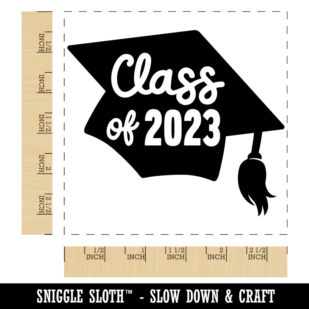 Class of 2023 Written on Graduation Cap Square Rubber Stamp for ...