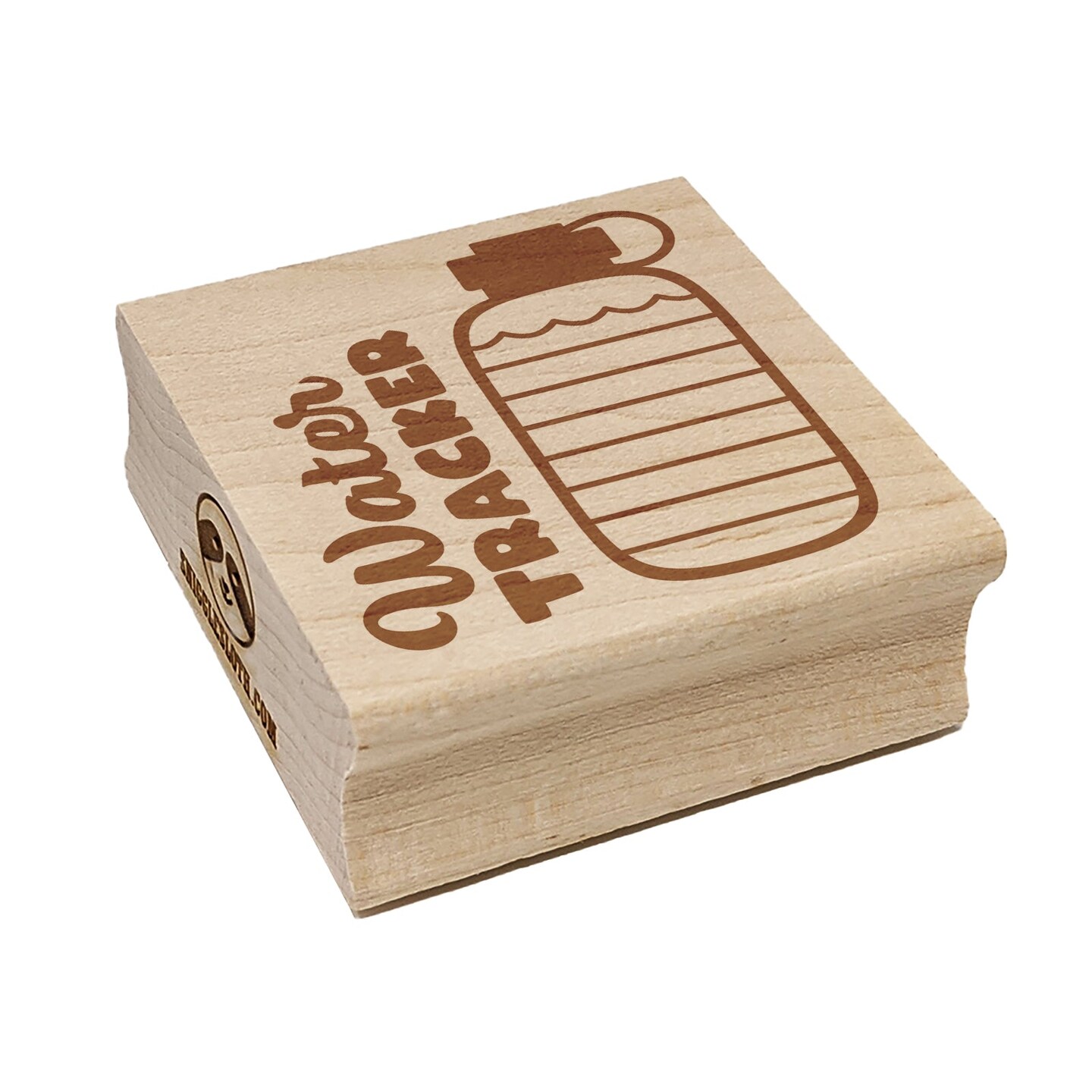 Hydration Tracker Water Bottle Fitness Health Square Rubber Stamp for ...