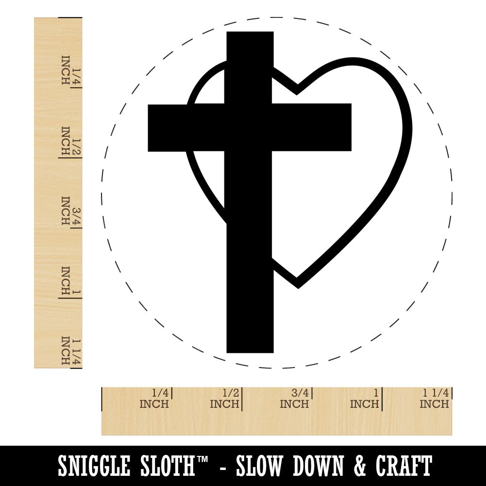 Cross and Heart Love Christian Rubber Stamp for Stamping Crafting ...