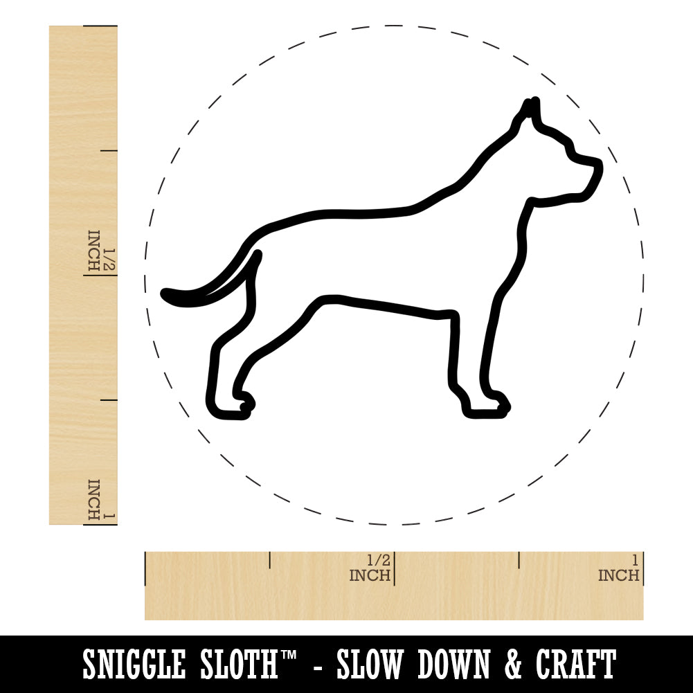 American Staffordshire Terrier Amstaff Dog Outline Rubber Stamp for ...