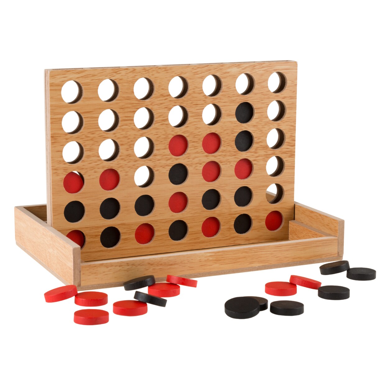 Hey! Play! Classic Wooden Four in Row Travel Table Top Game Night for ... Hey! Play! Classic Wooden Four in Row Travel Table Top Game Night for ...