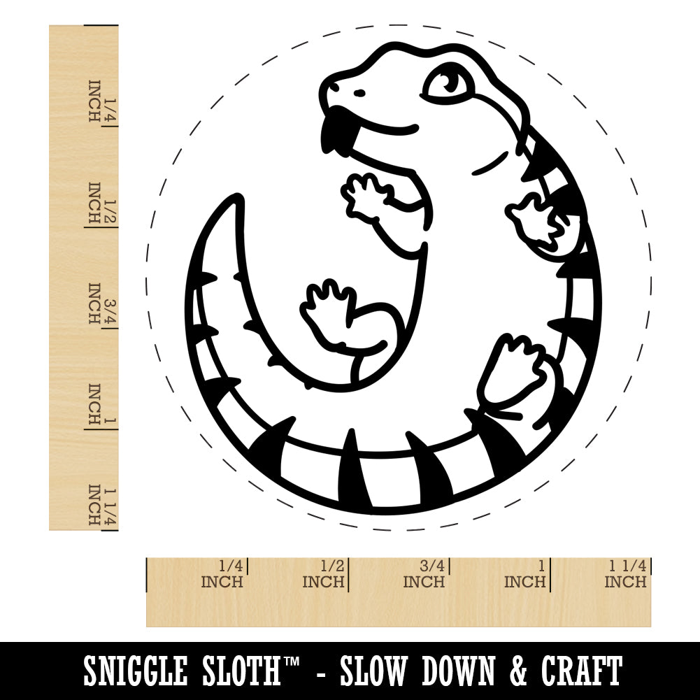 Fat Cute Blue Tongued Skink Lizard Reptile Rubber Stamp for Stamping ...