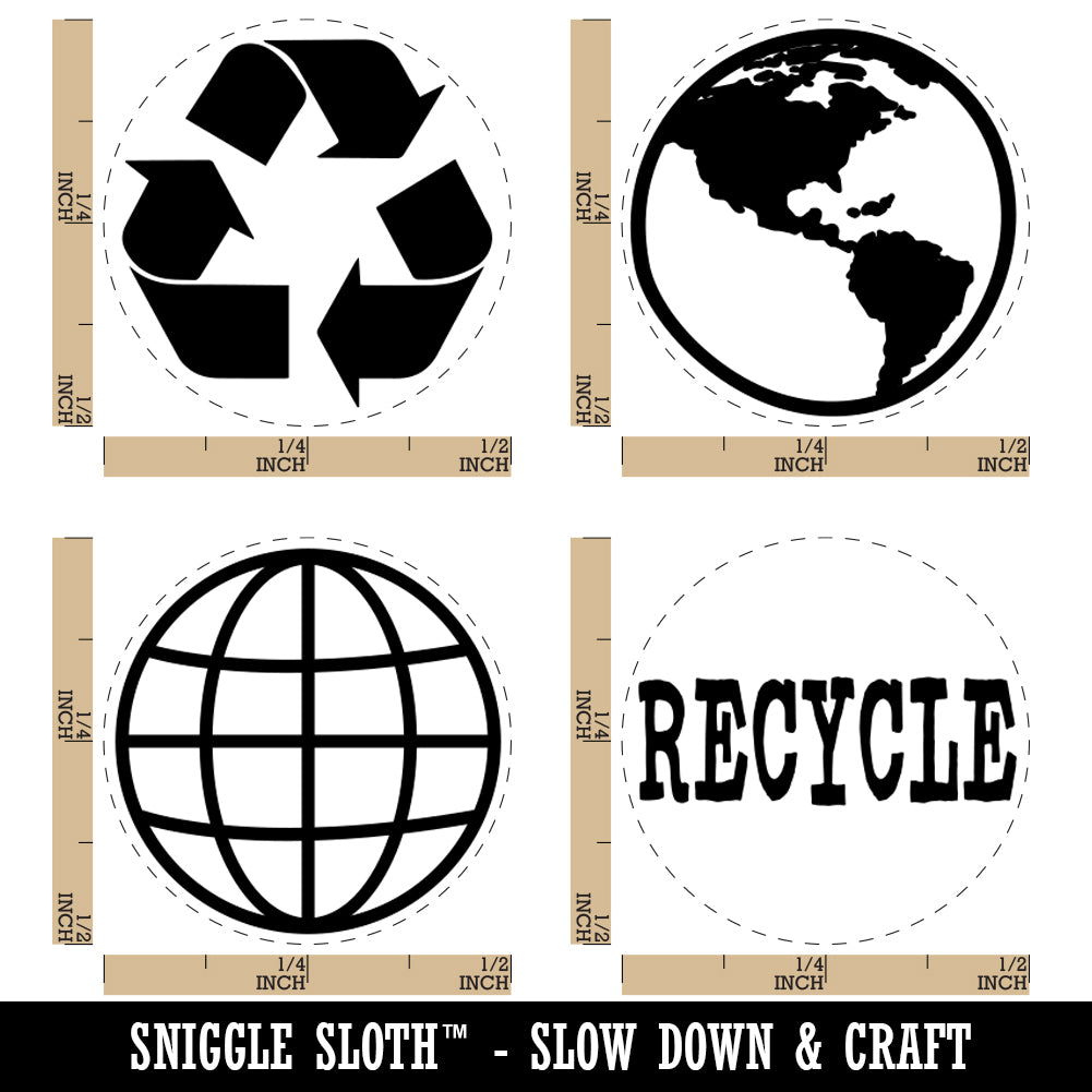 Planet Earth Globe Save Recycle Rubber Stamp Set for Stamping Crafting ...