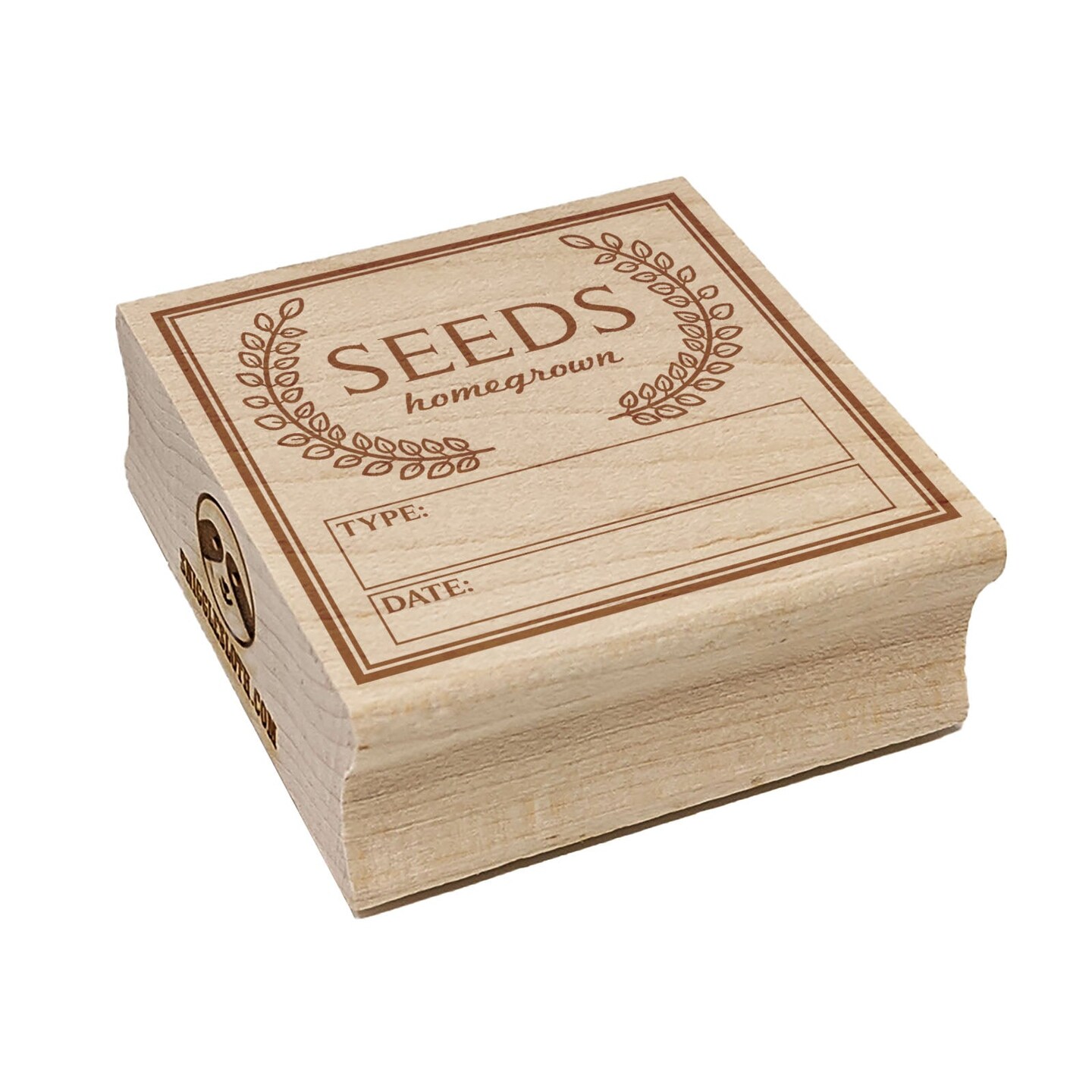Seeds Homegrown Fill In Type and Date Gardening Square Rubber Stamp for ...