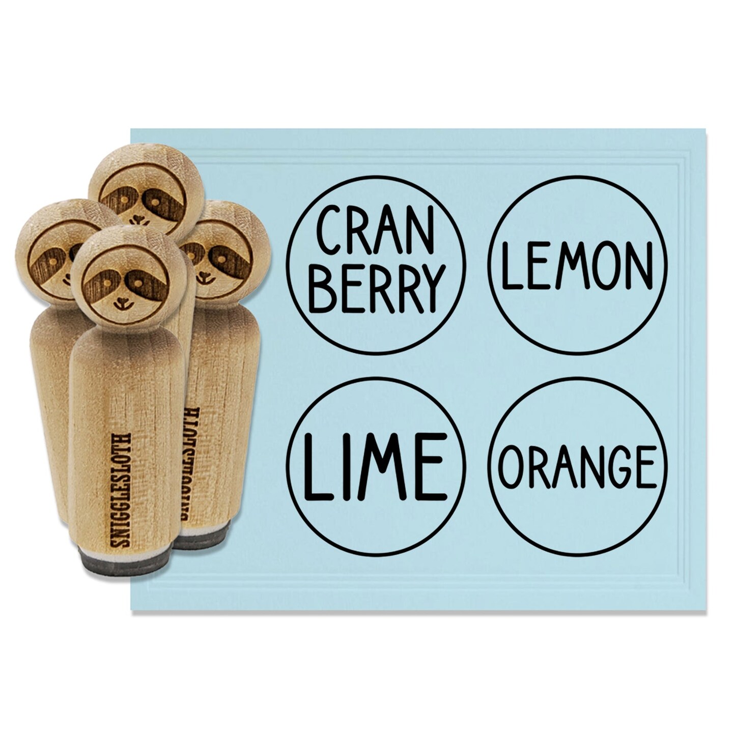 Flavor Scent Labels Lemon Lime Orange Cranberry Rubber Stamp Set for ...