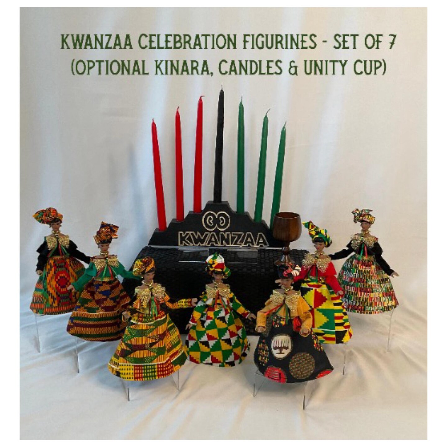 Kwanzaa Set of Seven Figurine Dolls for Tabletop and Holiday ...