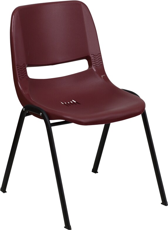 HERCULES Series 880 lb. Capacity Burgundy Ergonomic Shell Stack Chair ...