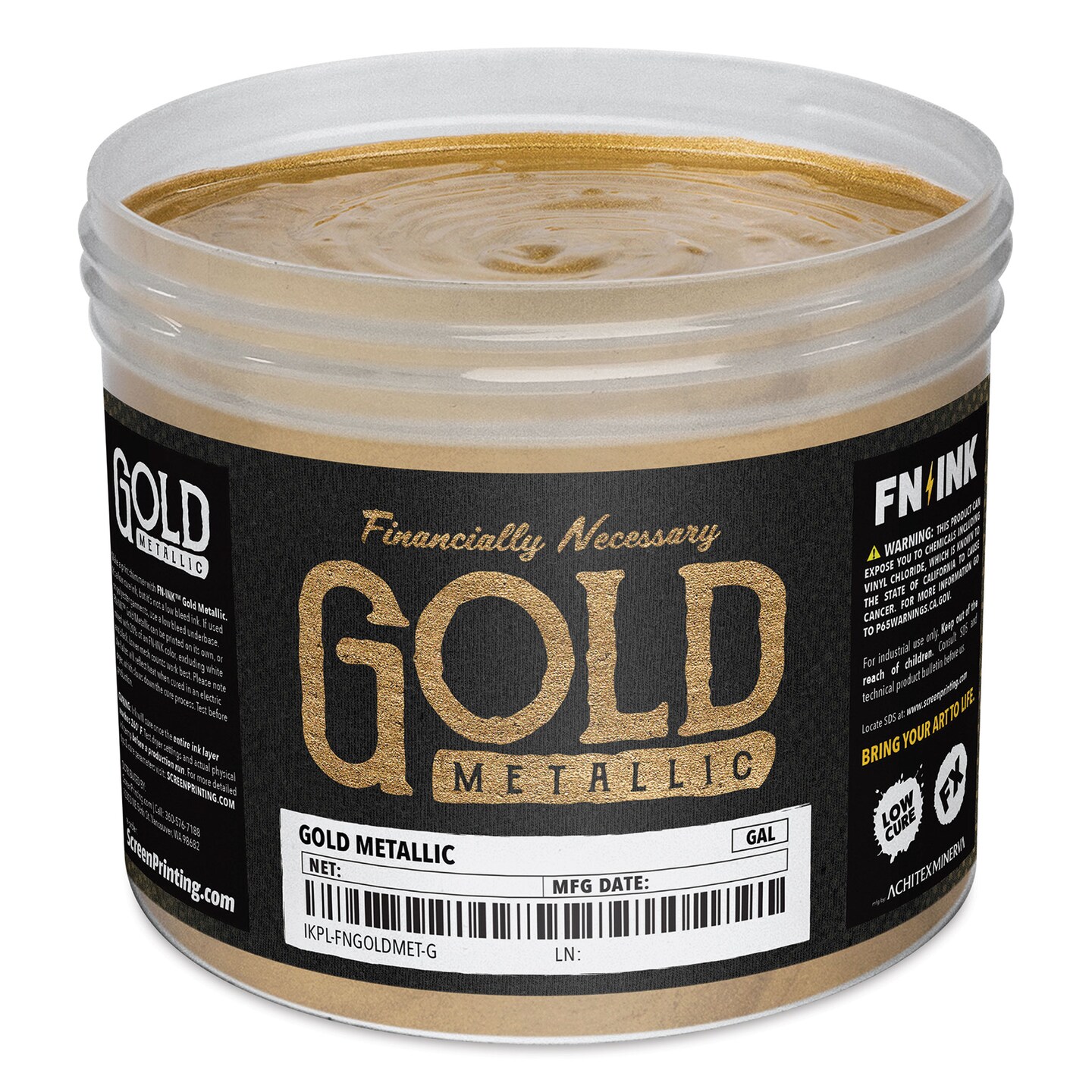 FN Ink Plastisol Screen Printing Ink - Gold Metallic, Gallon | Michaels