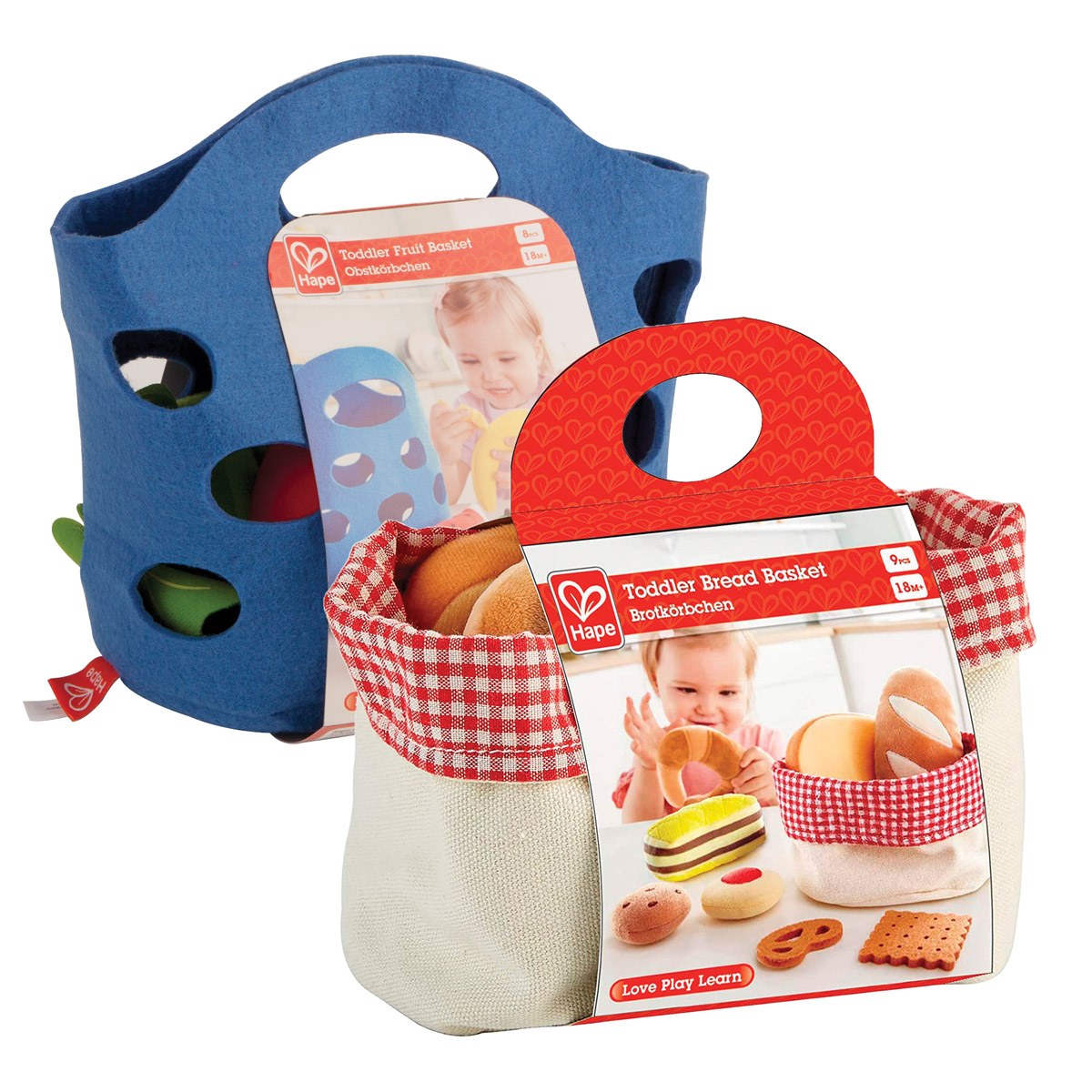 Kaplan Early Learning Company Toddler Felt Fruit & Bread Basket Set ...