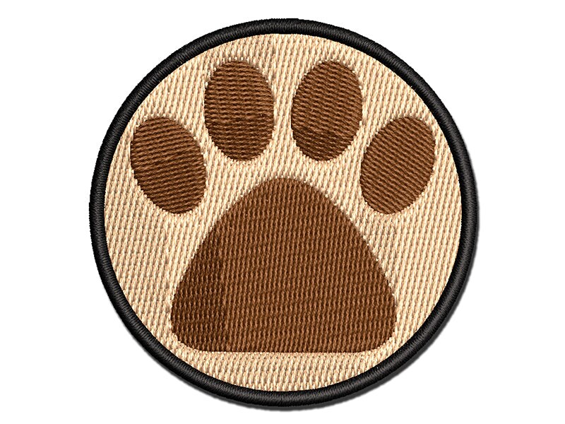 Paw Print Solid Multi-Color Embroidered Iron-On or Hook & Loop Patch ...