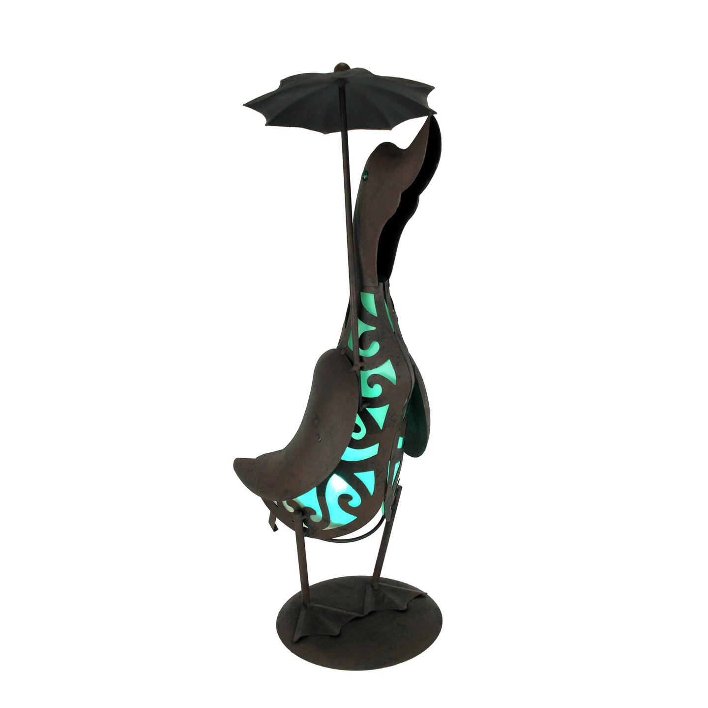 Metal Duck Holding Umbrella LED Solar Light Statue | Michaels