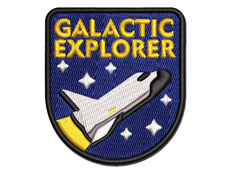 Galactic Explorer Space Ship Shuttle Stars Multi-Color Embroidered Iron ...