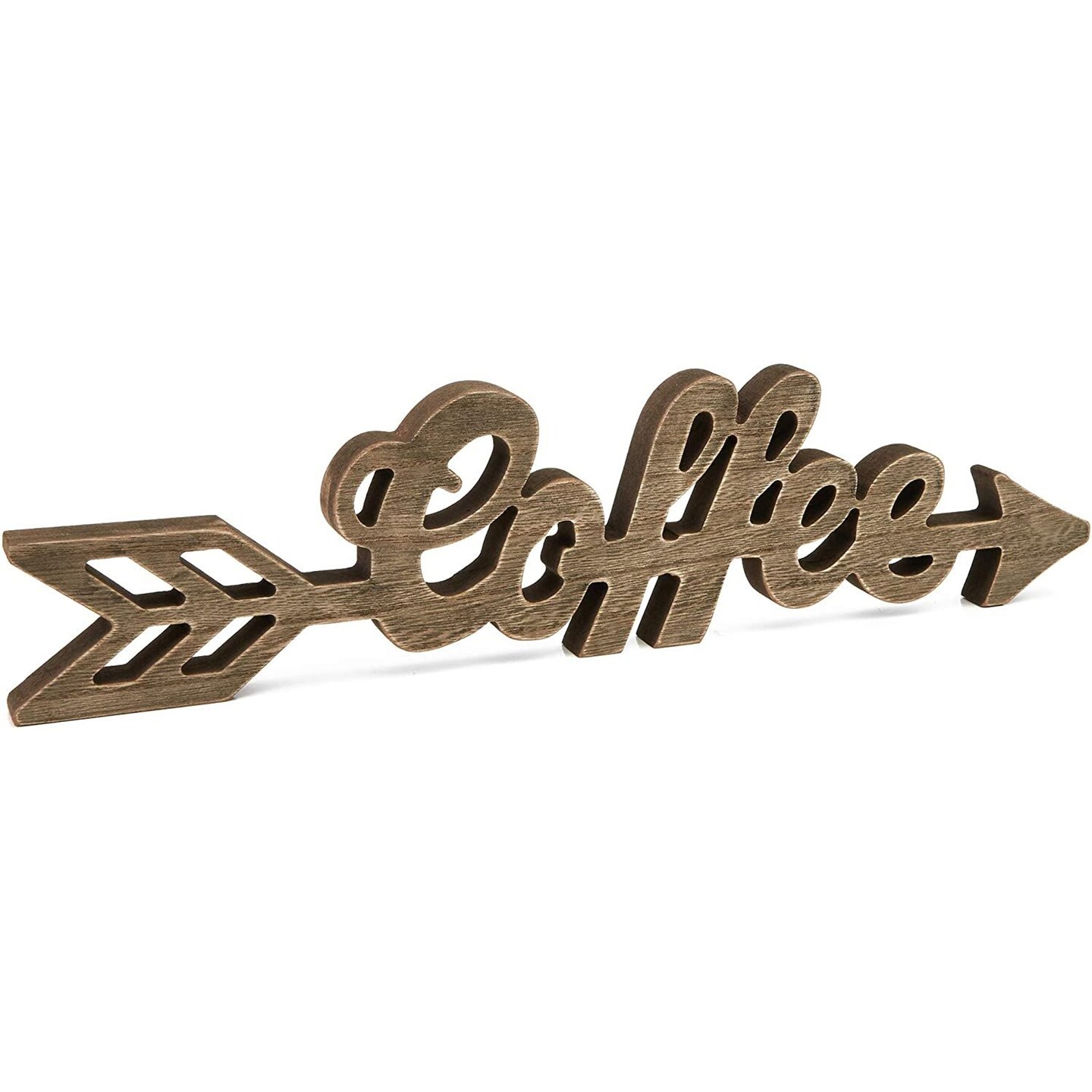 Wooden Coffee Sign with Arrow, Wood Wall Door Sign Home Decor 15.5"x3.7 ...