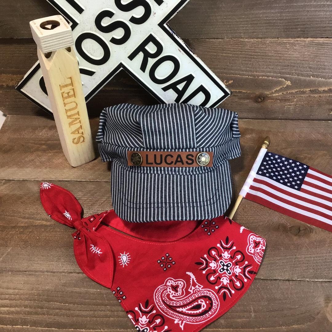 PERSONALIZED TRAIN HAT Set Deluxe, Rush Ship, Train Costume, Toddler ...