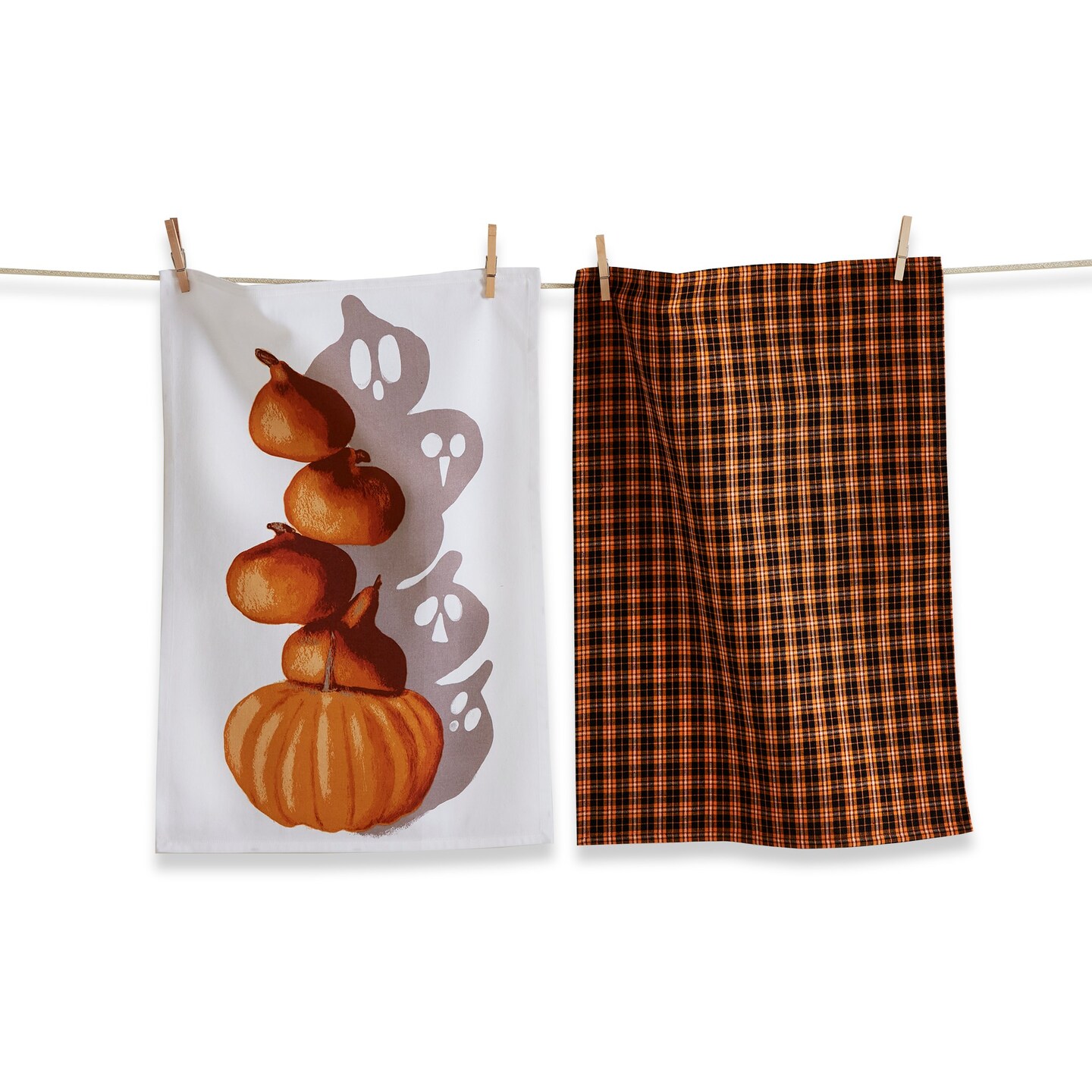 Pumpkin Shadow Dishtowel Set Of 2 | Michaels