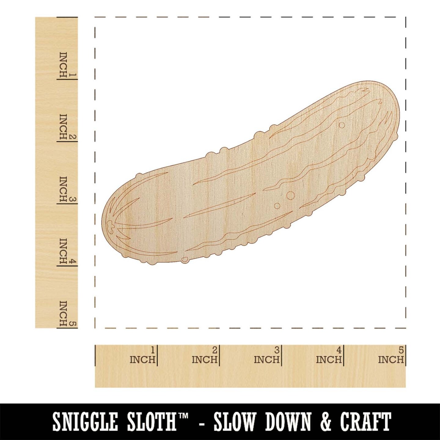Dill Pickle Cucumber Unfinished Wood Shape Piece Cutout for DIY Craft ...