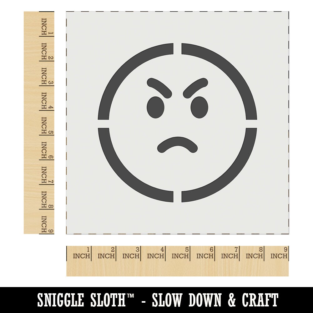 Angry Mad Face Emoticon Wall Cookie DIY Craft Reusable Stencil | Michaels
