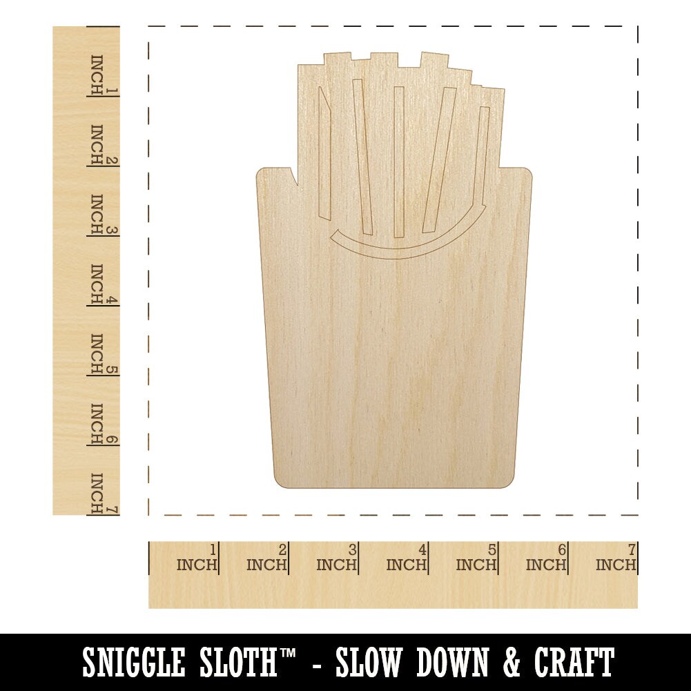 French Fries Unfinished Wood Shape Piece Cutout for DIY Craft Projects ...