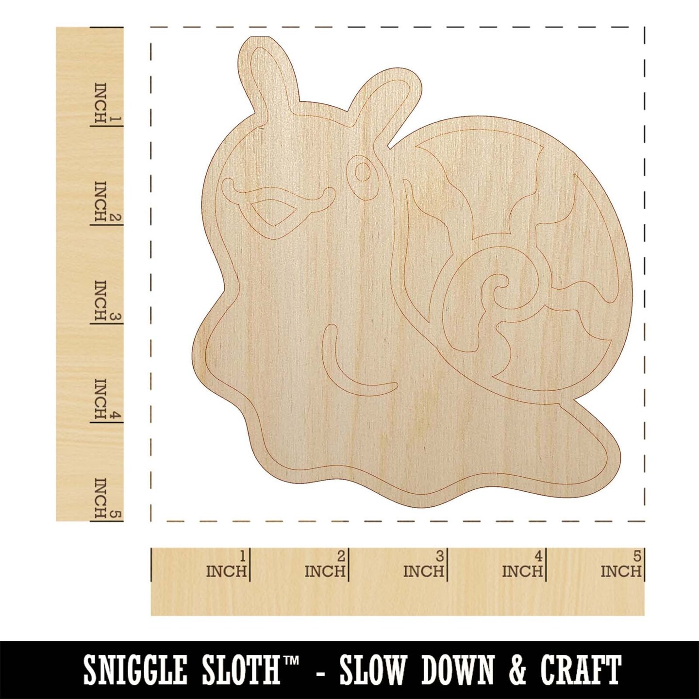 Small Snail Reaching Out Unfinished Wood Shape Piece Cutout for DIY ...