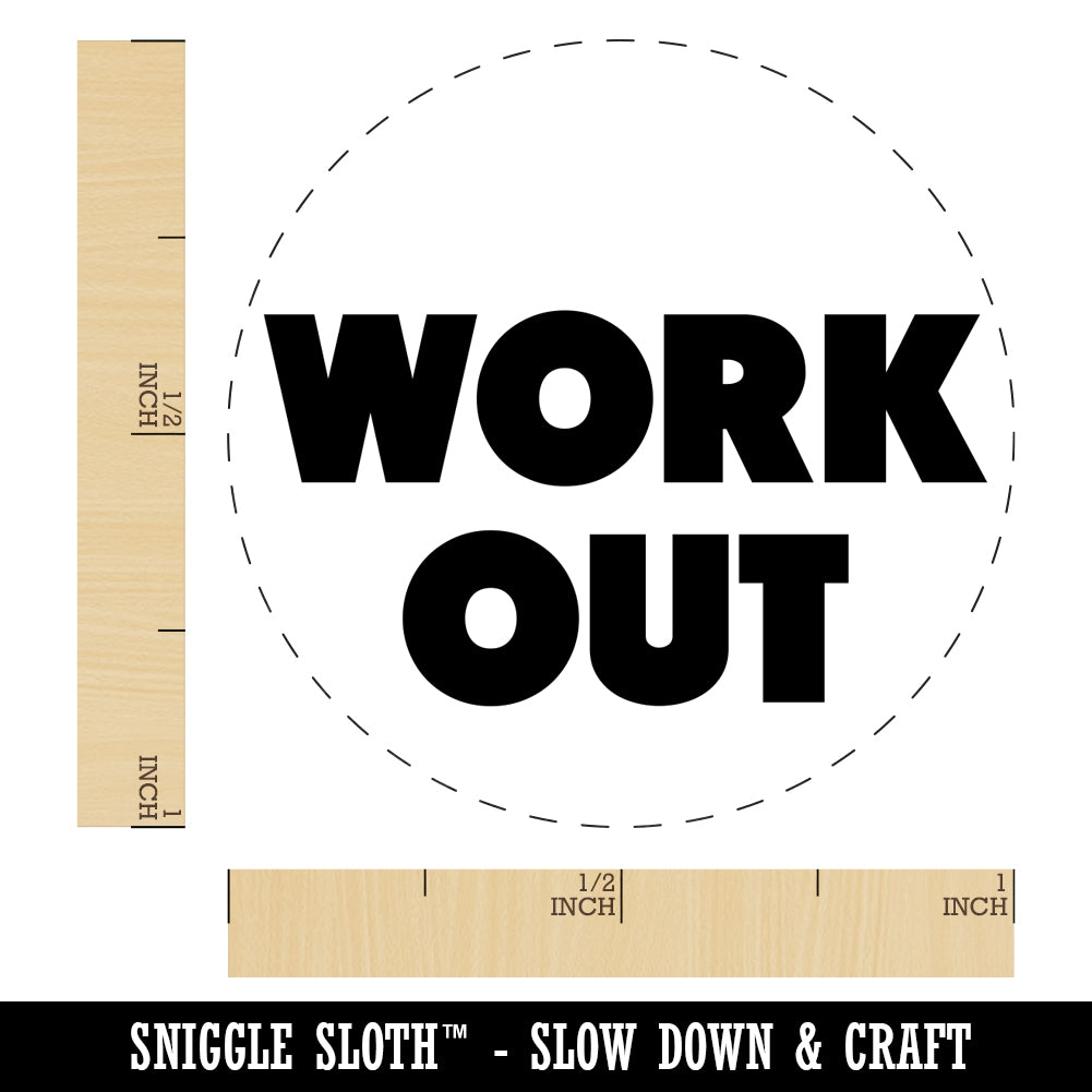 Work Out Bold Text Gym Exercise Self-Inking Rubber Stamp for Stamping ...