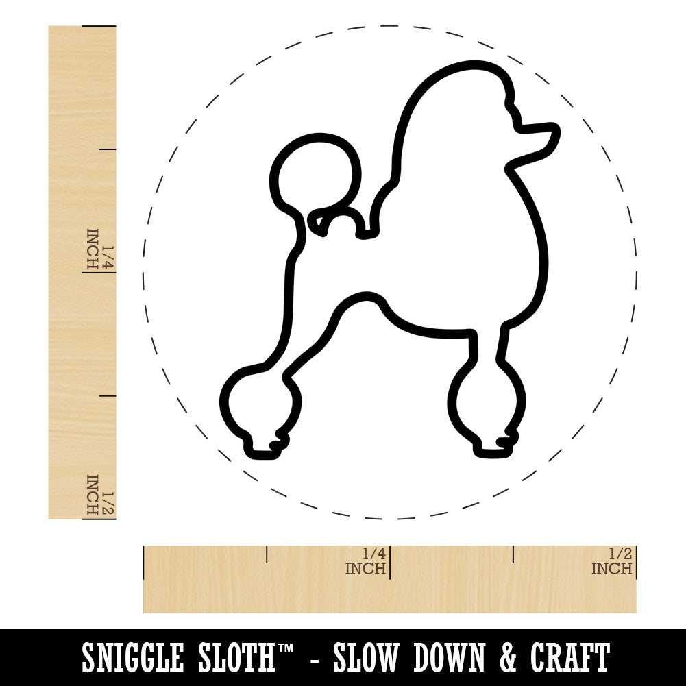 Standard Poodle Dog Outline Self-Inking Rubber Stamp for Stamping ...
