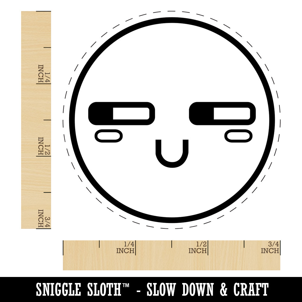 Kawaii Cute Suspicious Smile Self-Inking Rubber Stamp for Stamping ...