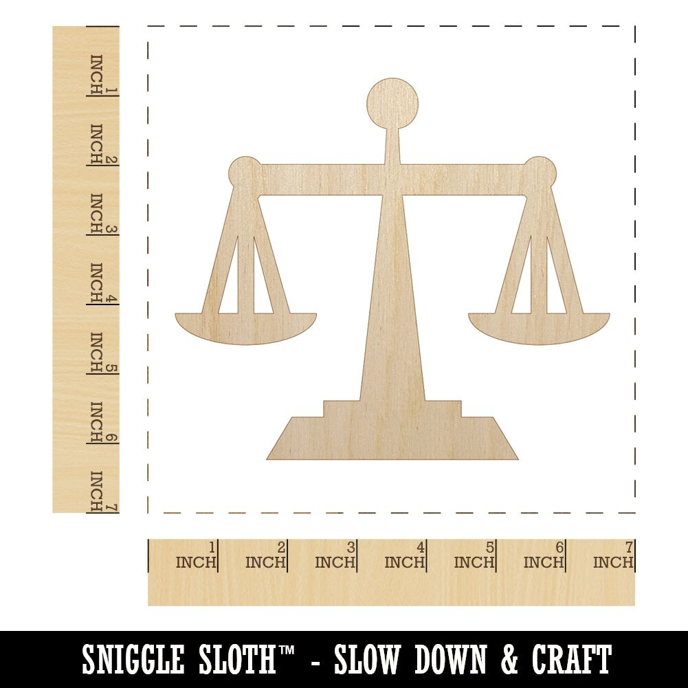 Scales of Justice Legal Lawyer Icon Unfinished Wood Shape Piece Cutout ...