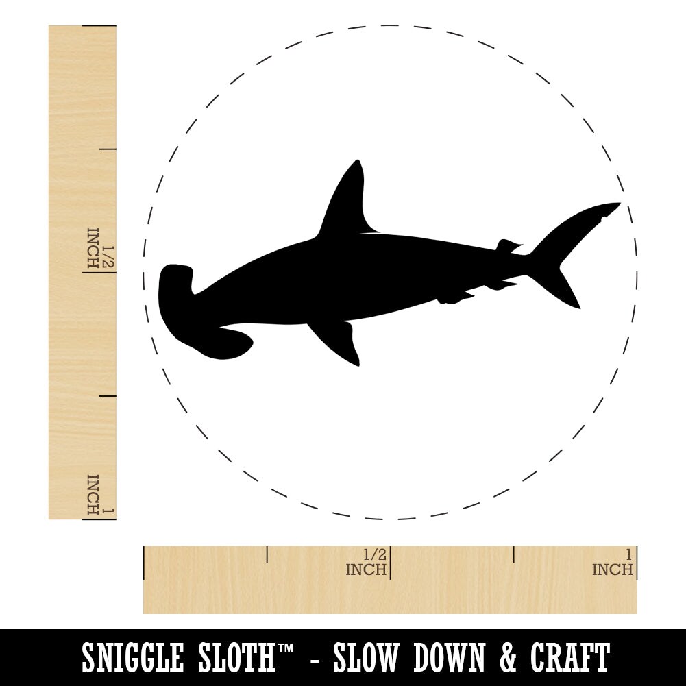 Hammerhead Shark Solid Self-Inking Rubber Stamp for Stamping Crafting ...