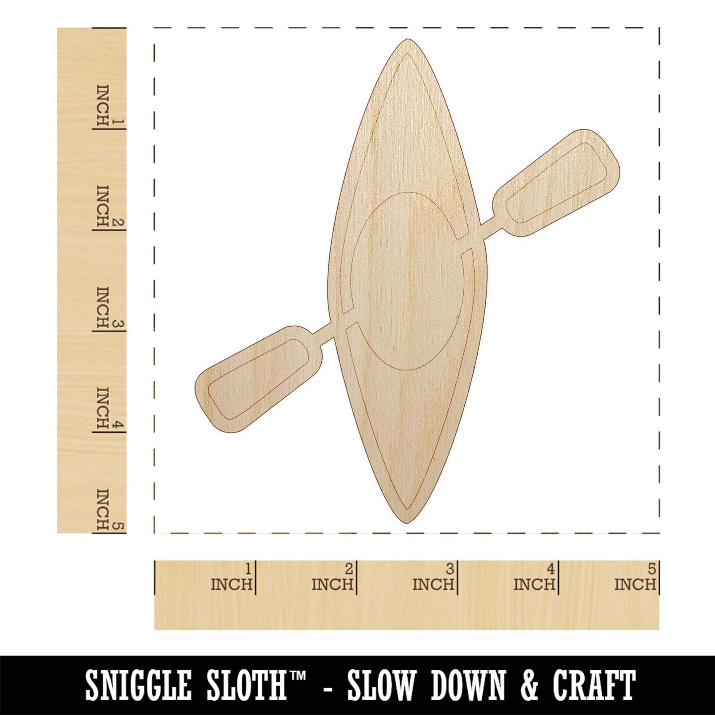 Kayak with Paddle Icon Unfinished Wood Shape Piece Cutout for DIY Craft ...