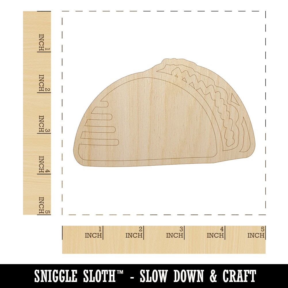 Taco Doodle Unfinished Wood Shape Piece Cutout for DIY Craft Projects ...