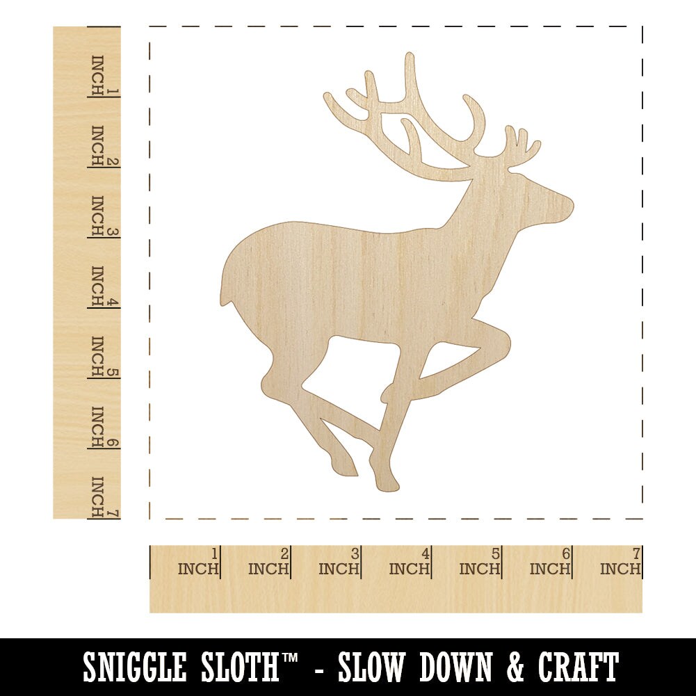 Deer Buck in Profile Solid Unfinished Wood Shape Piece Cutout for DIY ...