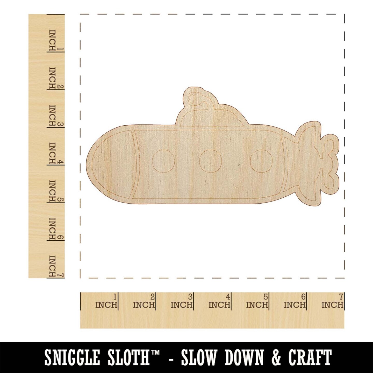 Submarine with Periscope Underwater Vehicle Unfinished Wood Shape Piece ...