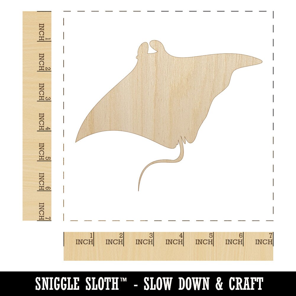 Manta Ray Solid Unfinished Wood Shape Piece Cutout for DIY Craft ...