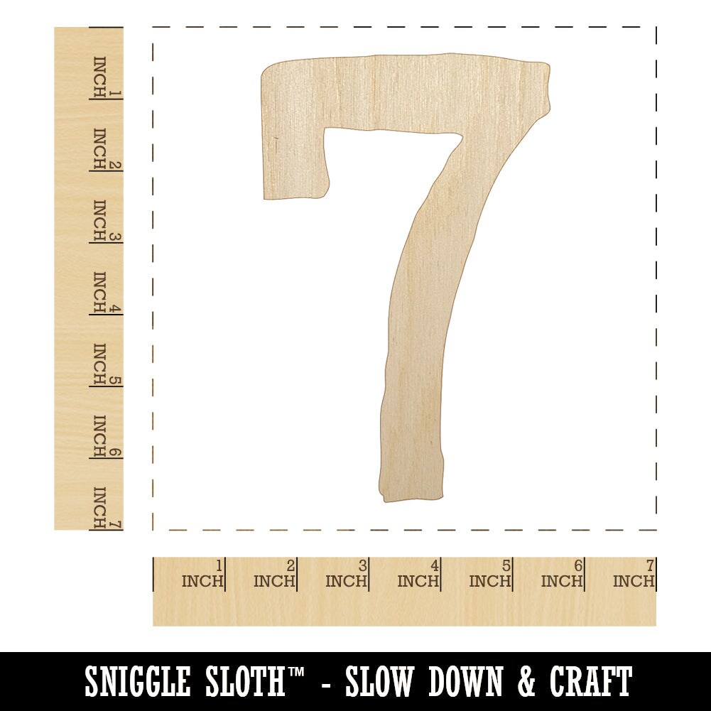 Number 7 Seven Cute Typewriter Font Unfinished Wood Shape Piece Cutout ...