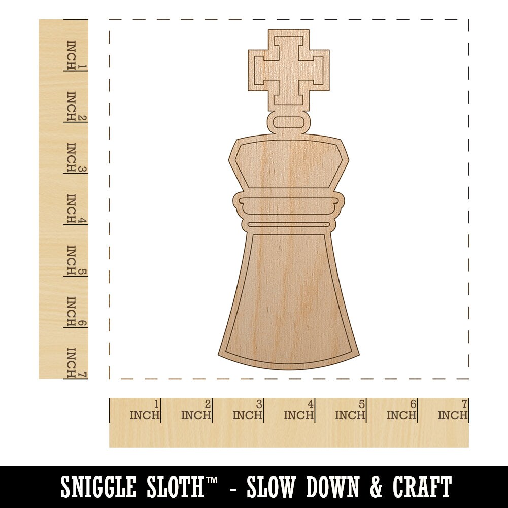 Chess Piece White King Unfinished Wood Shape Piece Cutout for DIY Craft ...