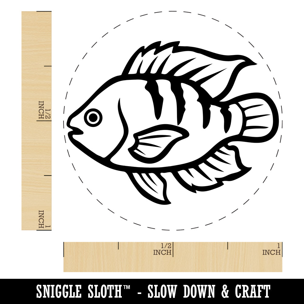 Tilapia Fish Fishing Self-Inking Rubber Stamp for Stamping Crafting ...