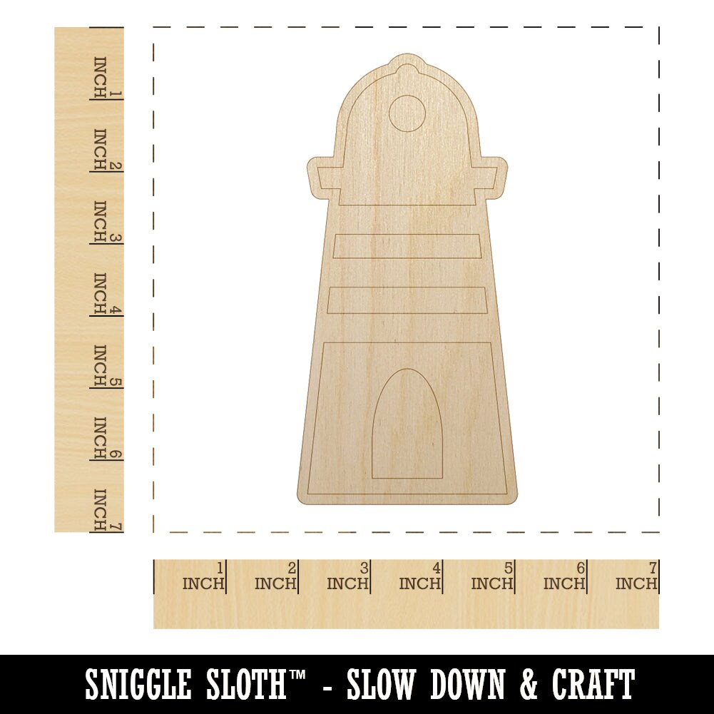 Lighthouse Striped Unfinished Wood Shape Piece Cutout for DIY Craft ...