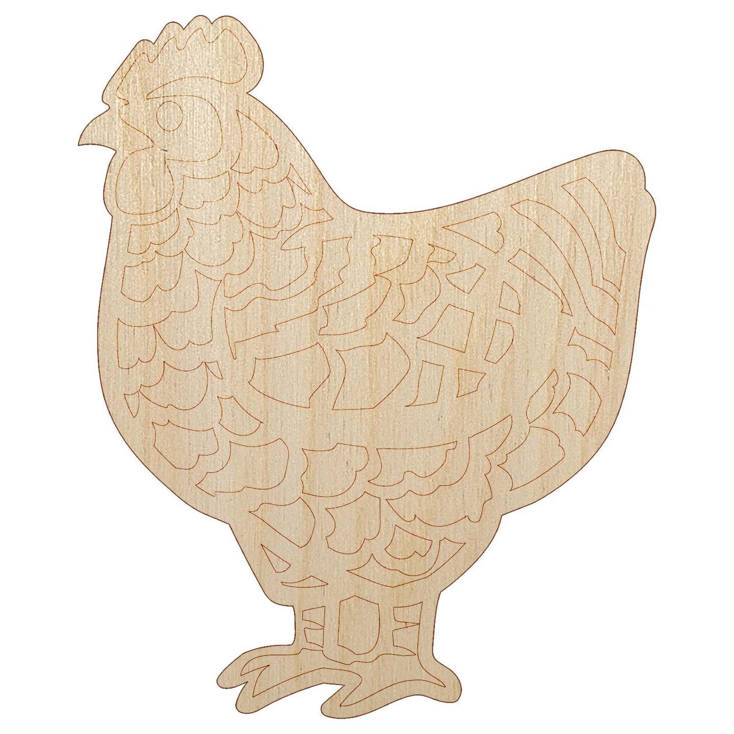 Barred Plymouth Rock Chicken Unfinished Wood Shape Piece Cutout for DIY ...