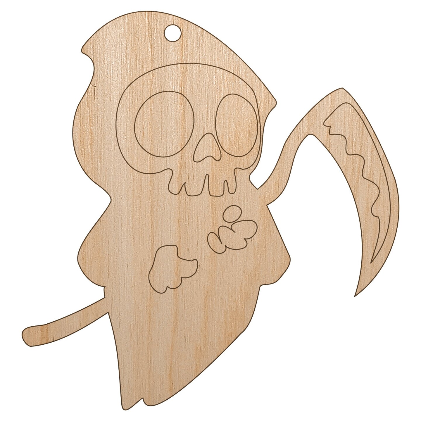 Cute Grim Reaper Death Halloween Unfinished Craft Wood Holiday ...