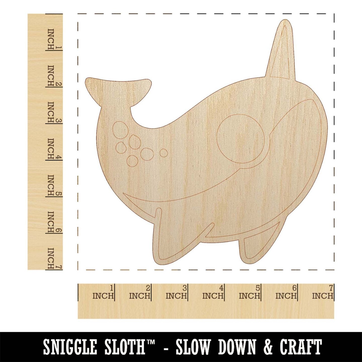 Sweet Kawaii Chibi Narwhal Unfinished Wood Shape Piece Cutout for DIY ...