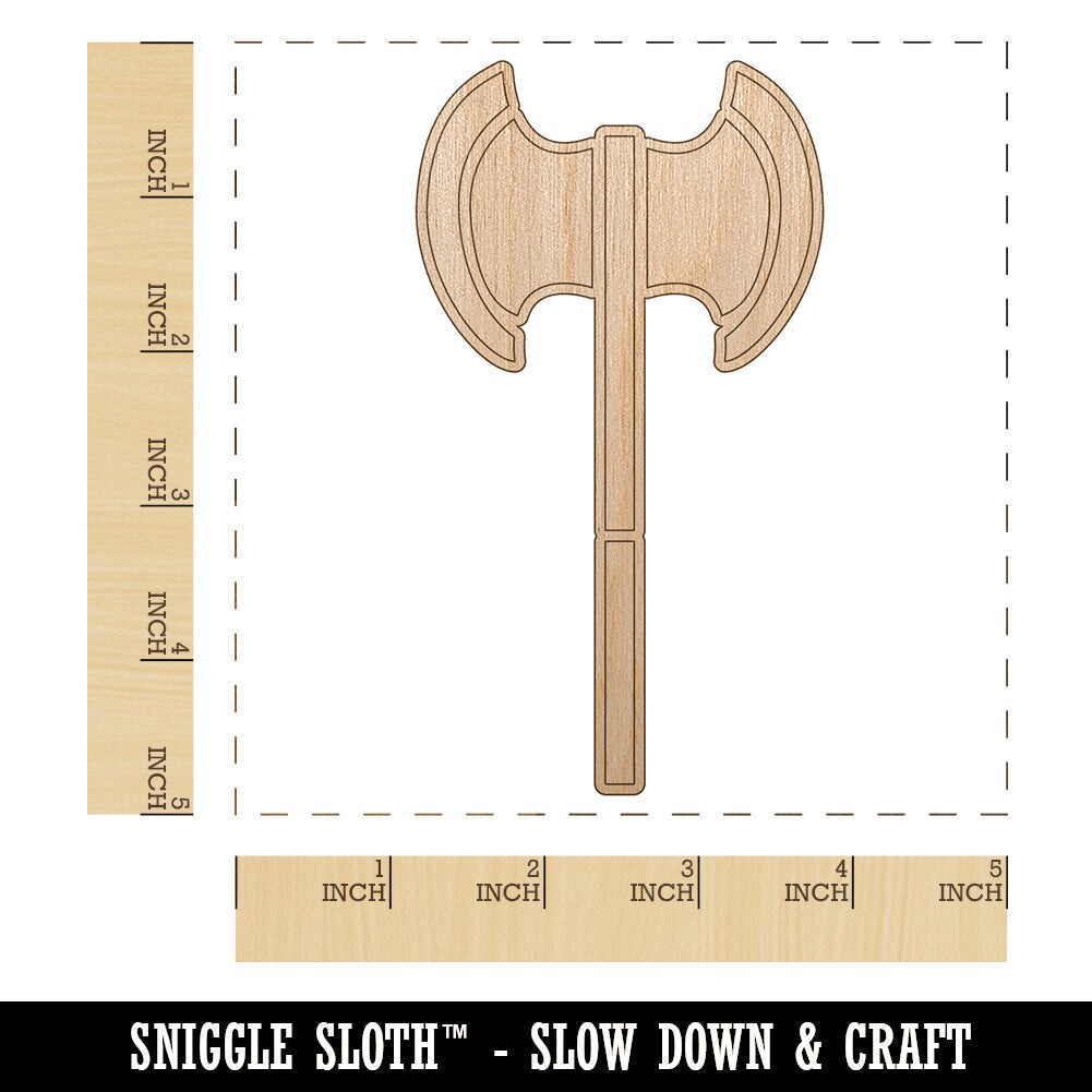 Medieval Battle Axe Unfinished Wood Shape Piece Cutout for DIY Craft ...