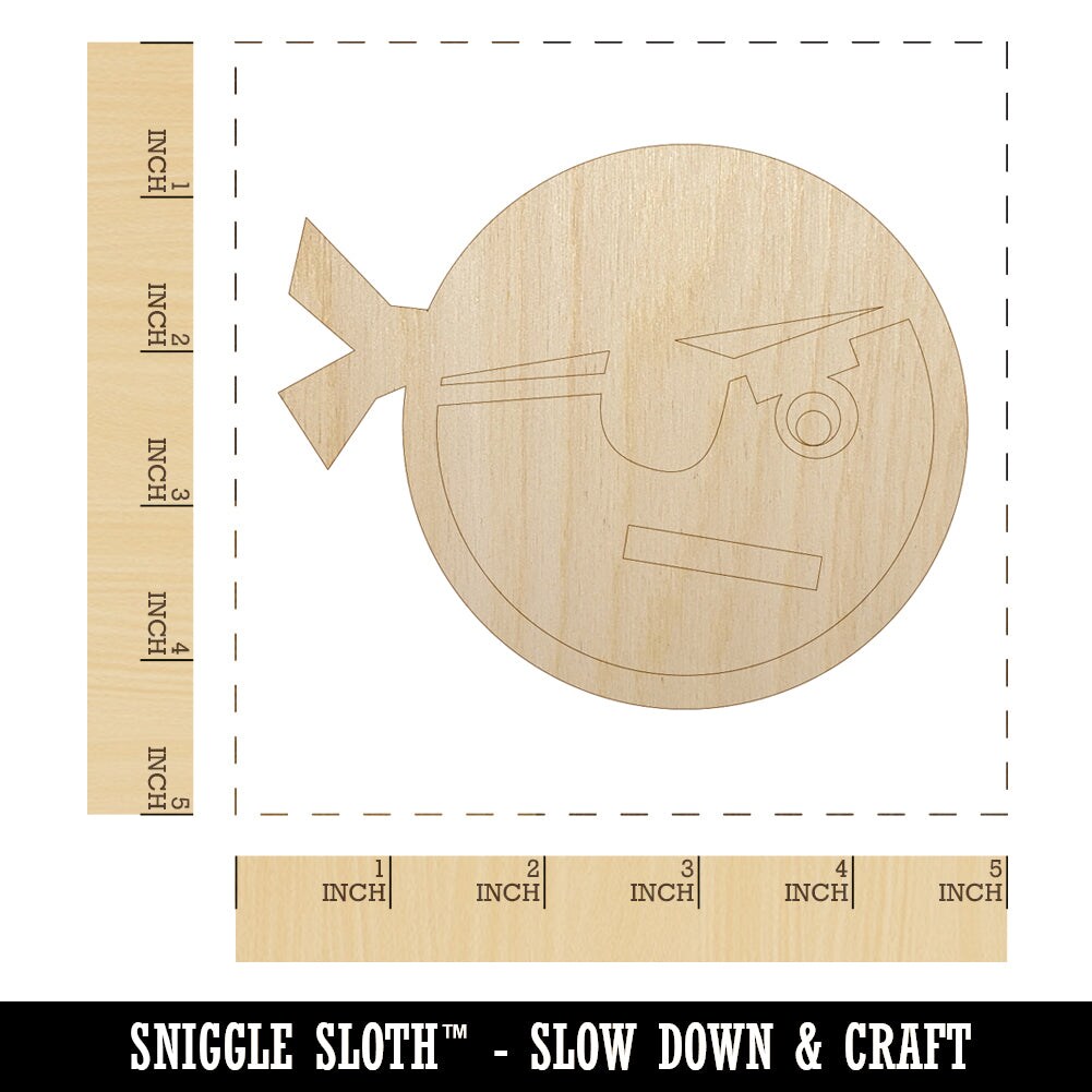 Pirate Face Unfinished Wood Shape Piece Cutout for DIY Craft Projects ...