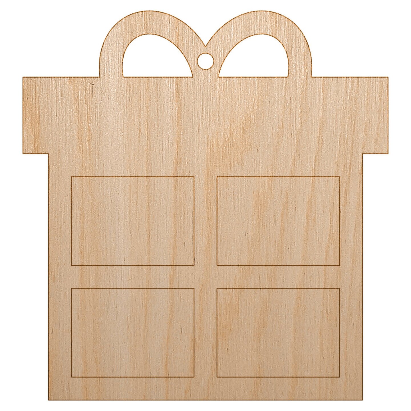 Present Gift Box Birthday Christmas Holiday Unfinished Craft Wood ...